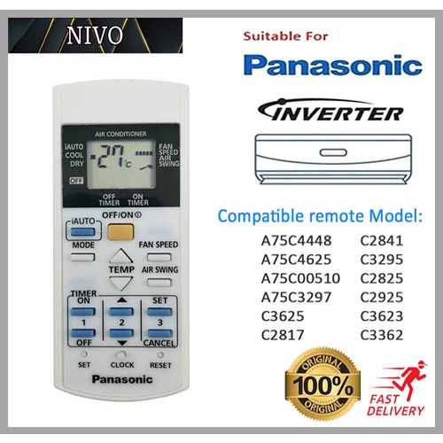 Panasonic i AUTO Air Conditioner remote control For A75C4625 A75C4448 ...