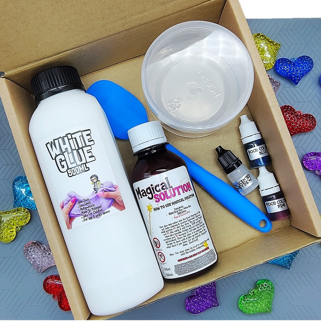 BIG SLIME KIT - WHITE GLUE (CAN MAKE SLIME 600G++) | Shopee Malaysia