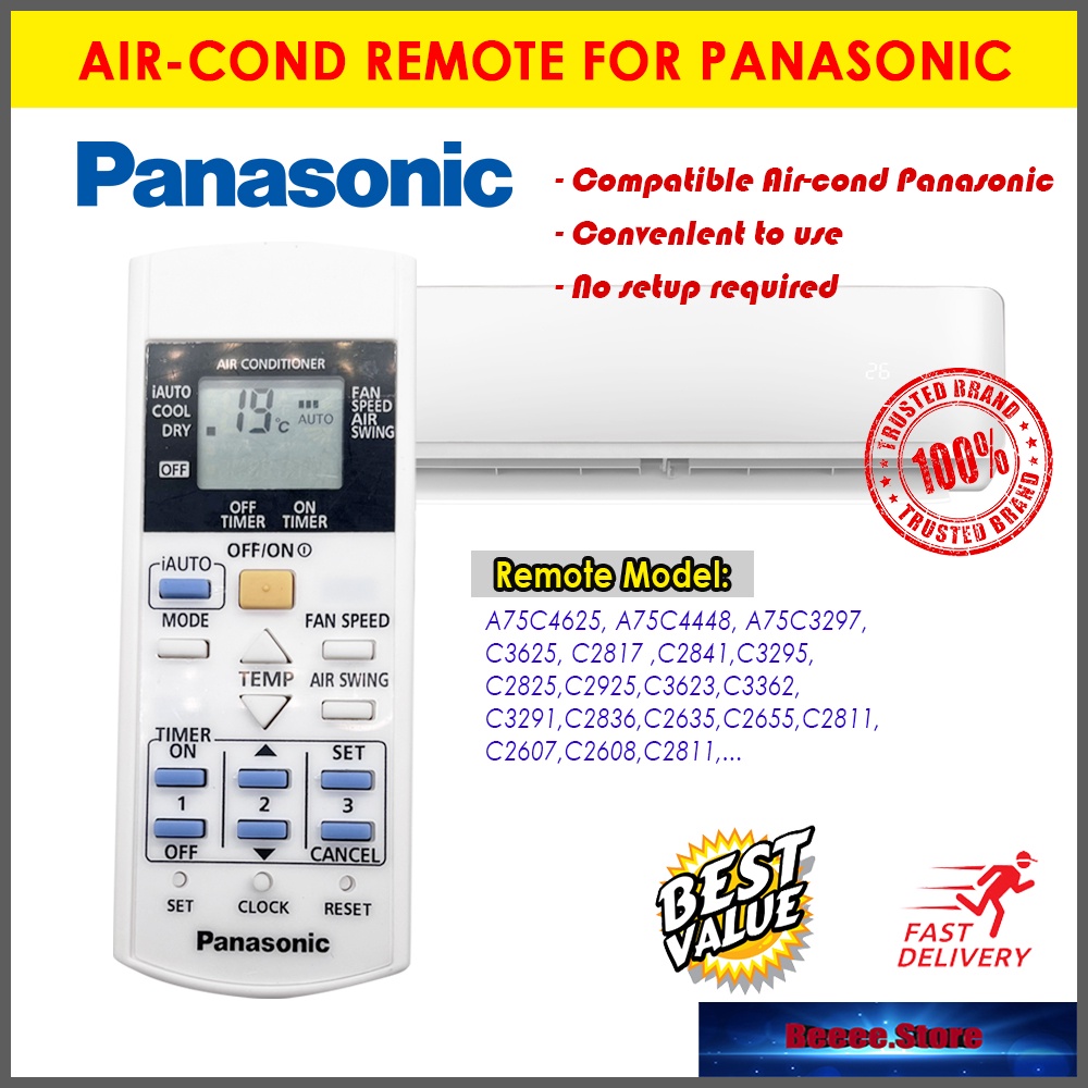 Panasonic i AUTO Air Conditioner remote control For A75C4625 A75C4448 ...
