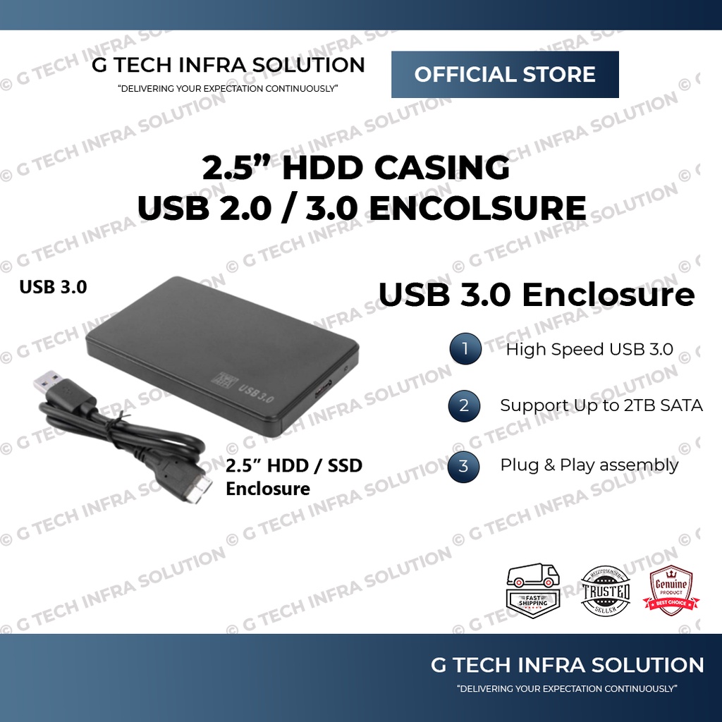 2.5" HDD Casing USB 3.0 / 2.0 SATA Hard Drive / Hard Disk External ...