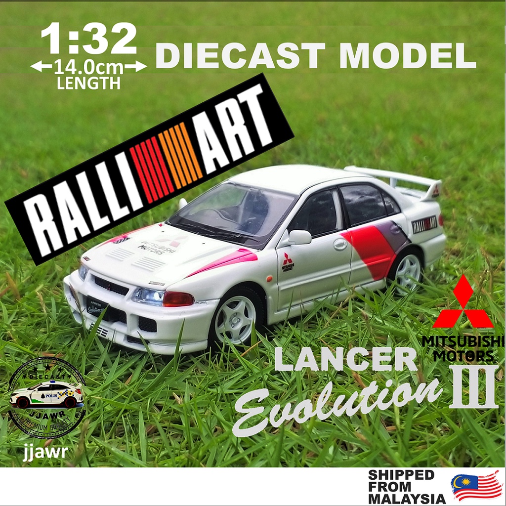 1:32 Ralliart Mitsubishi Lancer Evolution 3 Evo 3 Evo III Model Diecast ...
