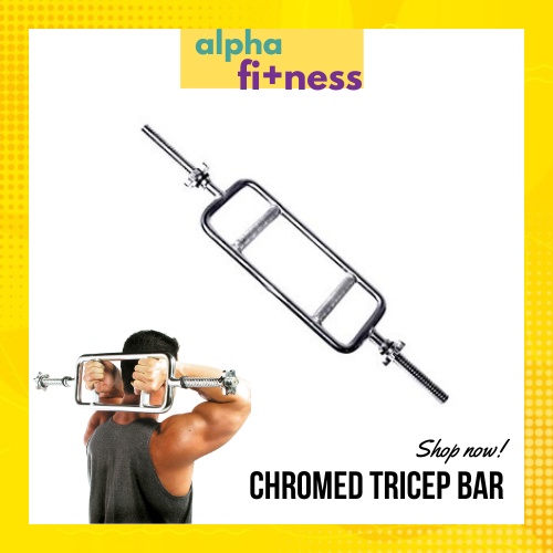 Chromed Tricep Bar with Star Collar Tricep Barbell 34 inch | Shopee ...