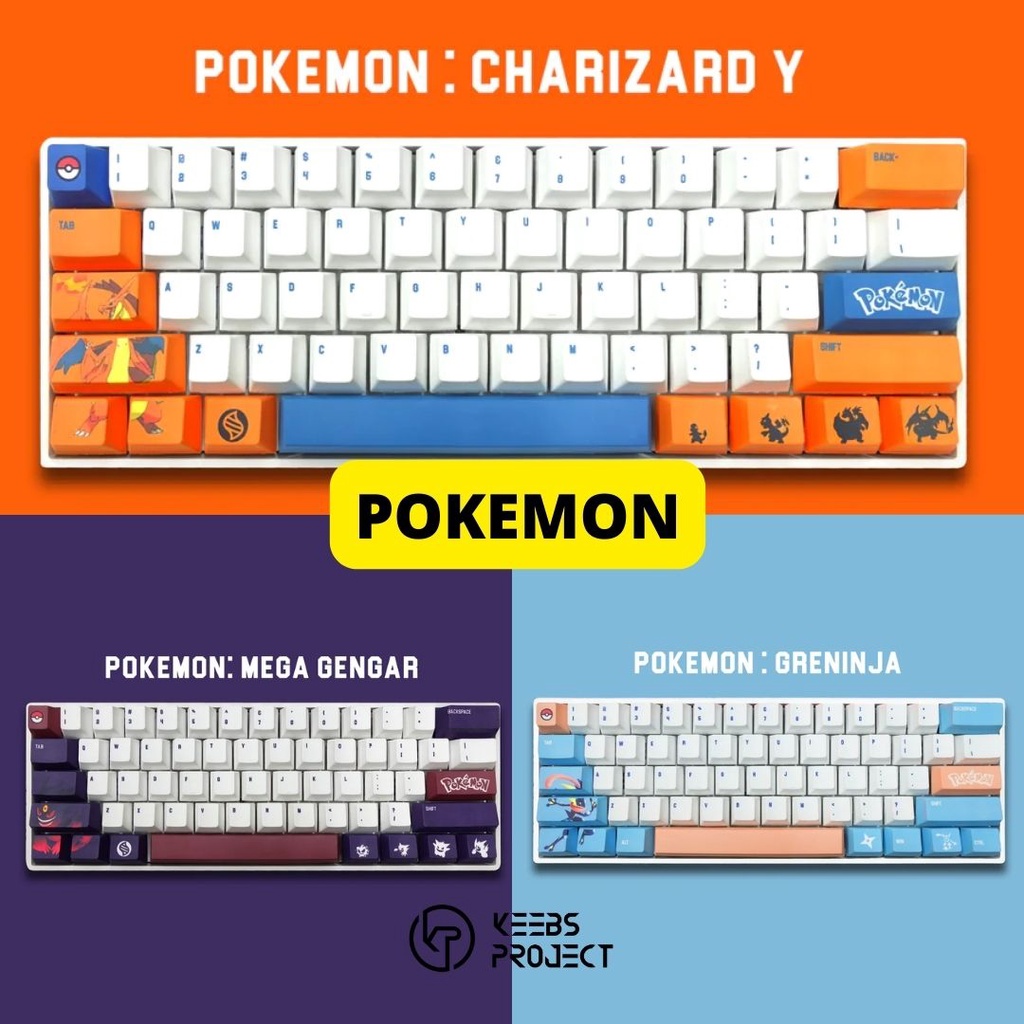 Pokemon Anime Keycaps PBT Cherry Profile Collection Charizard Mega ...