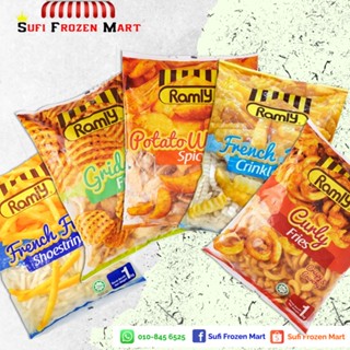 Ramly Fries 1KG Shoestring/Crinkle/Griddies/Potato Wedges Spicy/Curly ...