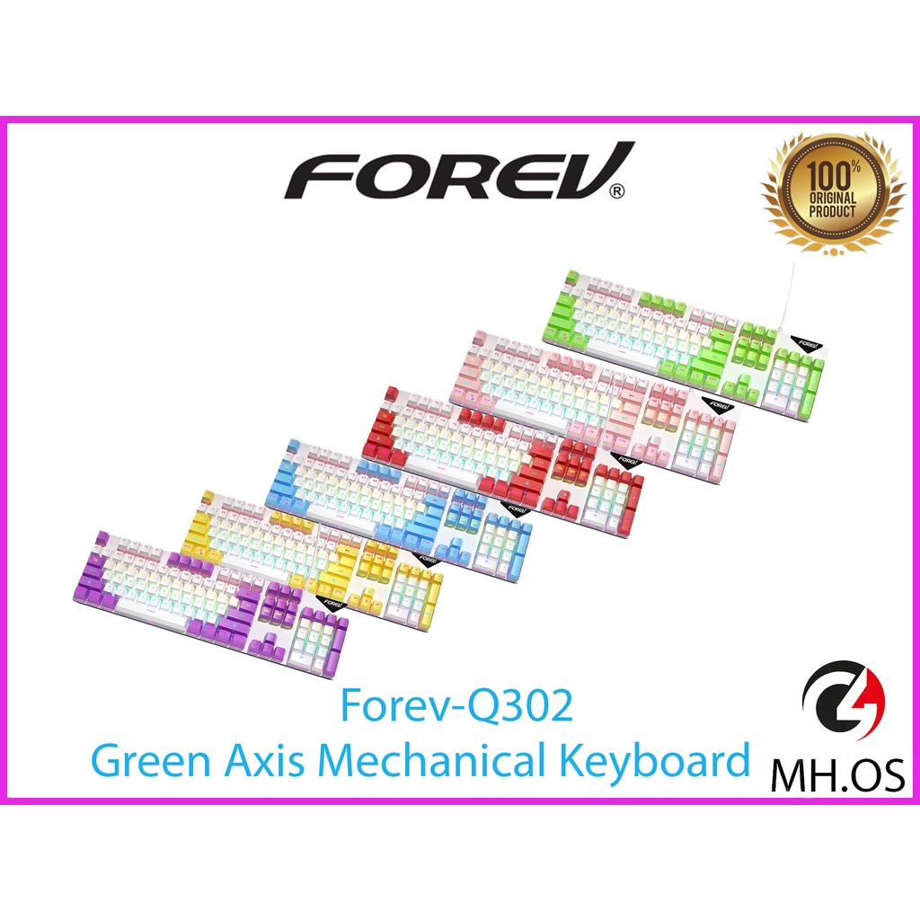 Forev Q302 Wired Mechanical Keyboard Gaming Green Switch Mechanical ...