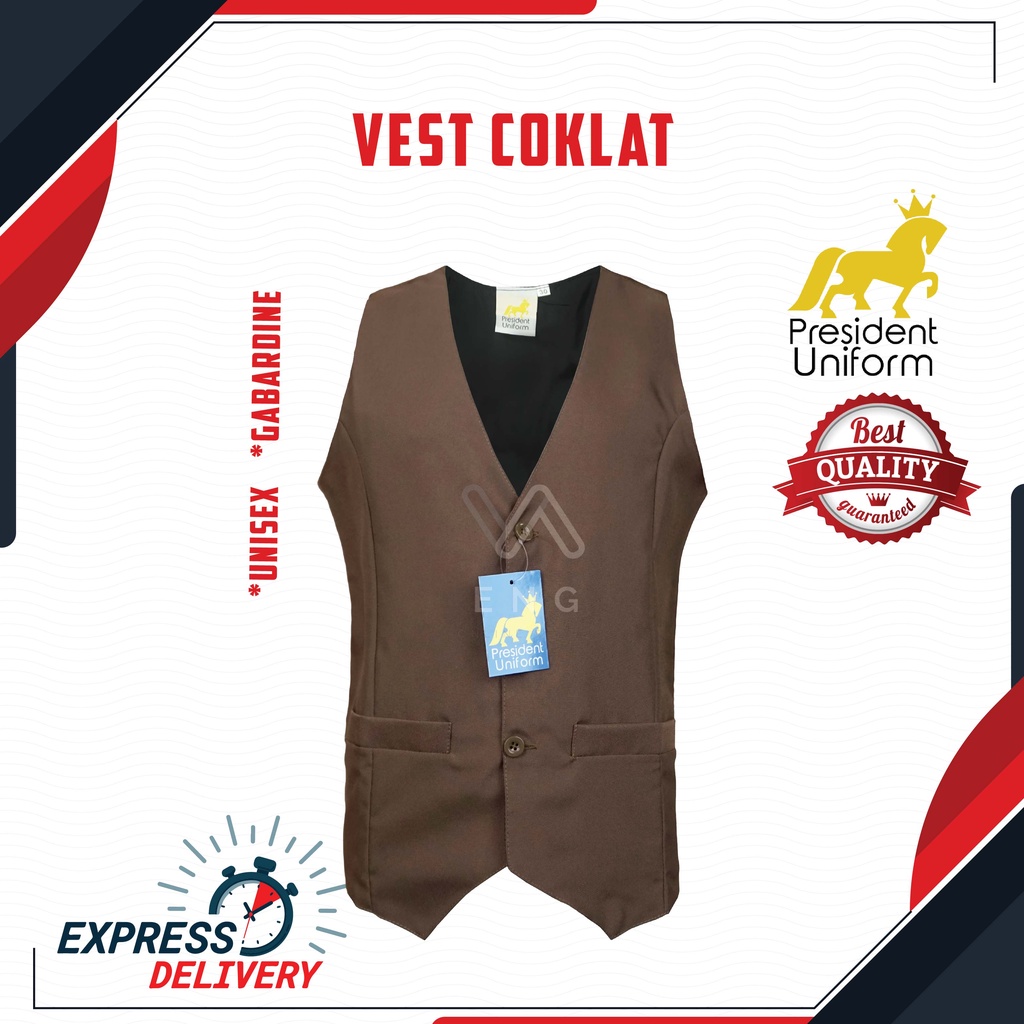 VEST COKLAT PENGAWAS READY STOCK !!! VEST SEKOLAH RENDAH DAN MENENGAH ...