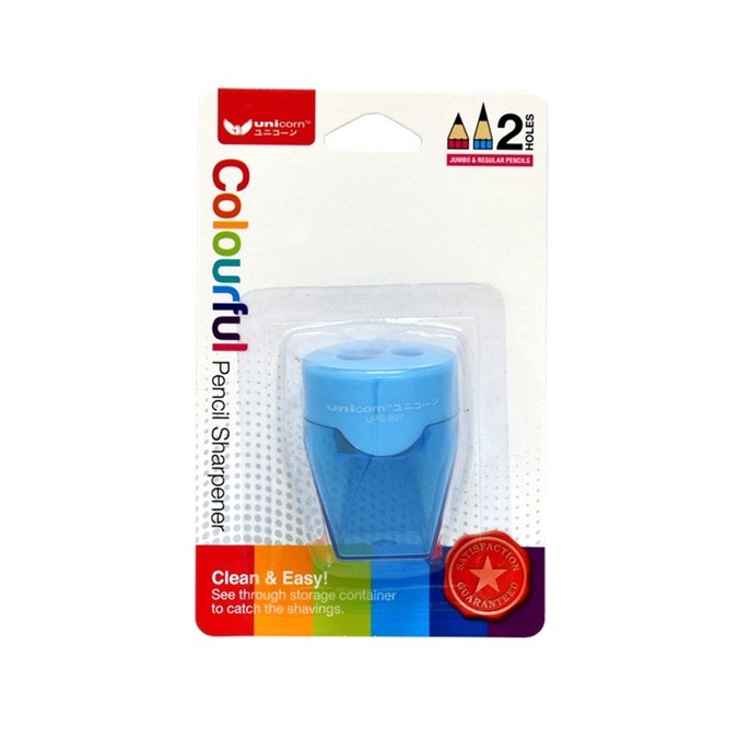 Unicorn 2 Holes Pencil Sharpener Assorted Color ( Round ) | Shopee Malaysia