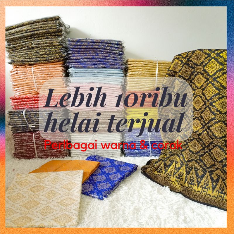 Sampin Songket Siap Jahit Samping Dewasa Nikah Tunang Raya Sedondon ...
