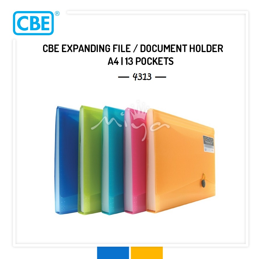 CBE EXPANDING FILE EXPANDABLE FILE DOCUMENT HOLDER - A4 - 13 POCKETS ...