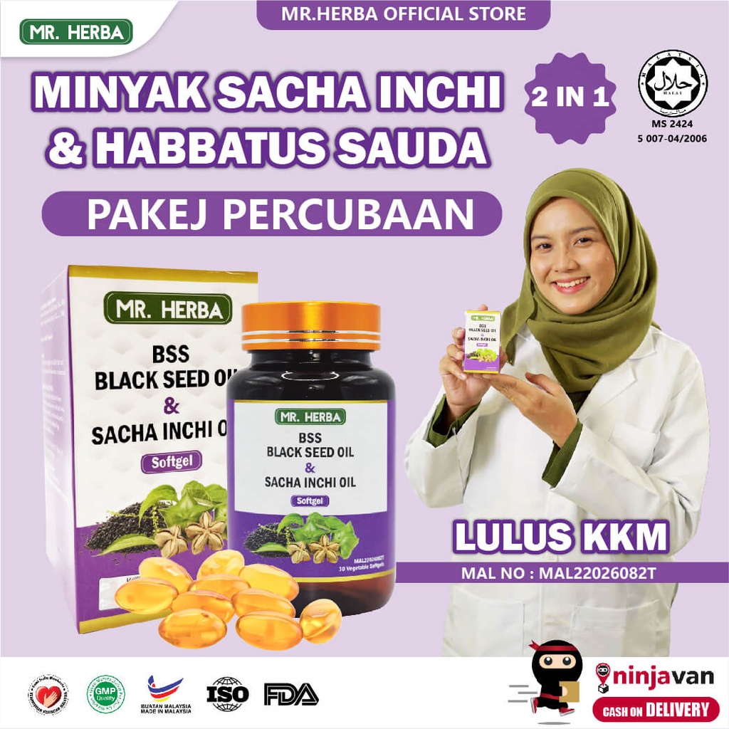 Mr Herba Minyak Sacha Inchi Minyak Habbatus Sauda Ubat Kencing Manis ...