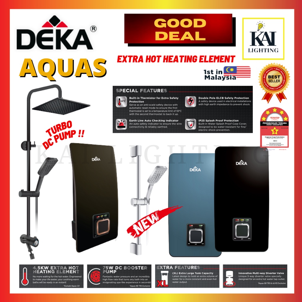 Deka AQUAS 88 AQUAS 66 TRS DC Booster Inverter Pump with Rainshower ...