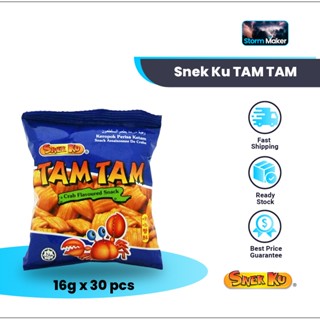 Snek Ku TAM TAM(18g x 30pcs) Keropok Udang Childhood Snack Makanan ...