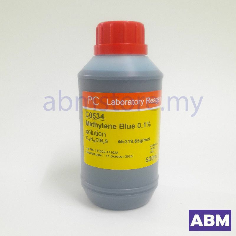Methylene Blue Solution 0.1%, PC (500ml) | Shopee Malaysia