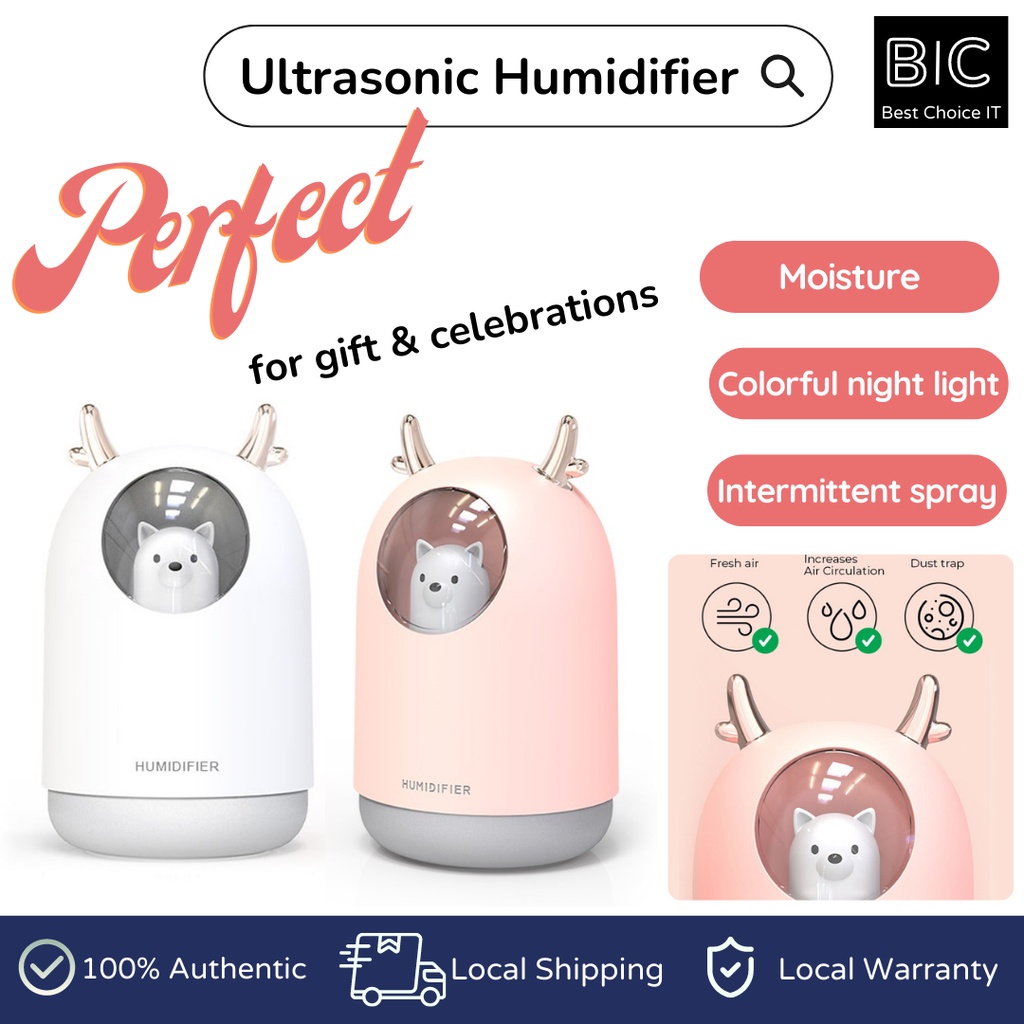 Meng Chong 300ml Ultrasonic Humidifier Cutie Bear M106 Colorful Perfect ...