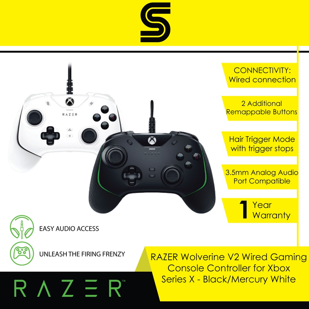 RAZER Wolverine V2 Wired Gaming Console Controller for Xbox Series X ...