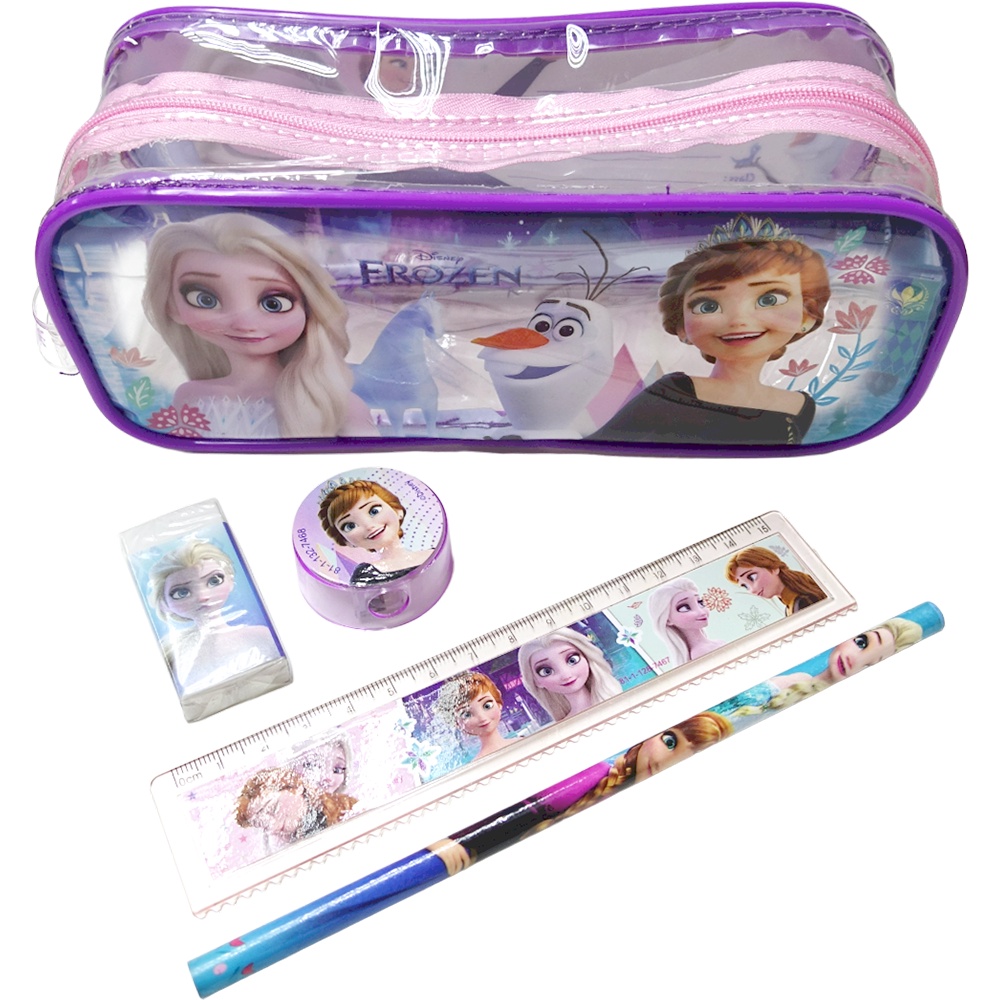 Disney Frozen Princess Anna & Elsa Pencil Box Case Bag with Stationery ...