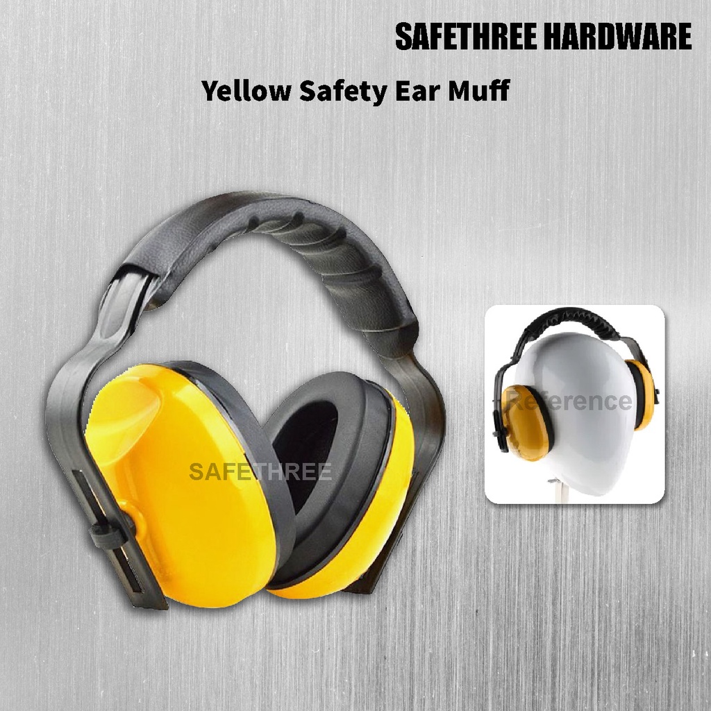 H/D Yellow Safety Protector Ear Muff Adjustable Height Rubber Headband ...