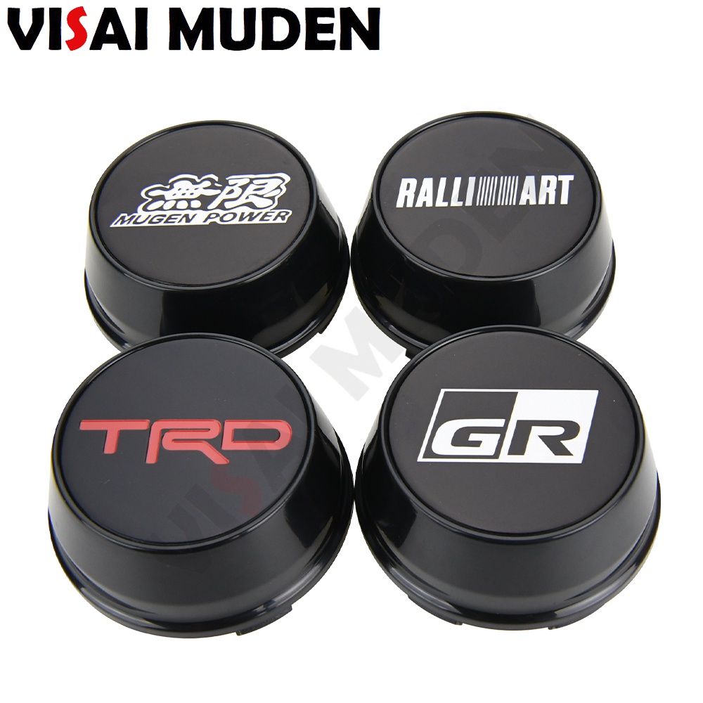 4PCS OD 66MM / ID 61MM Cap Sport Rim GR TRD MUGEN SPOON SPORTS NISMO ...