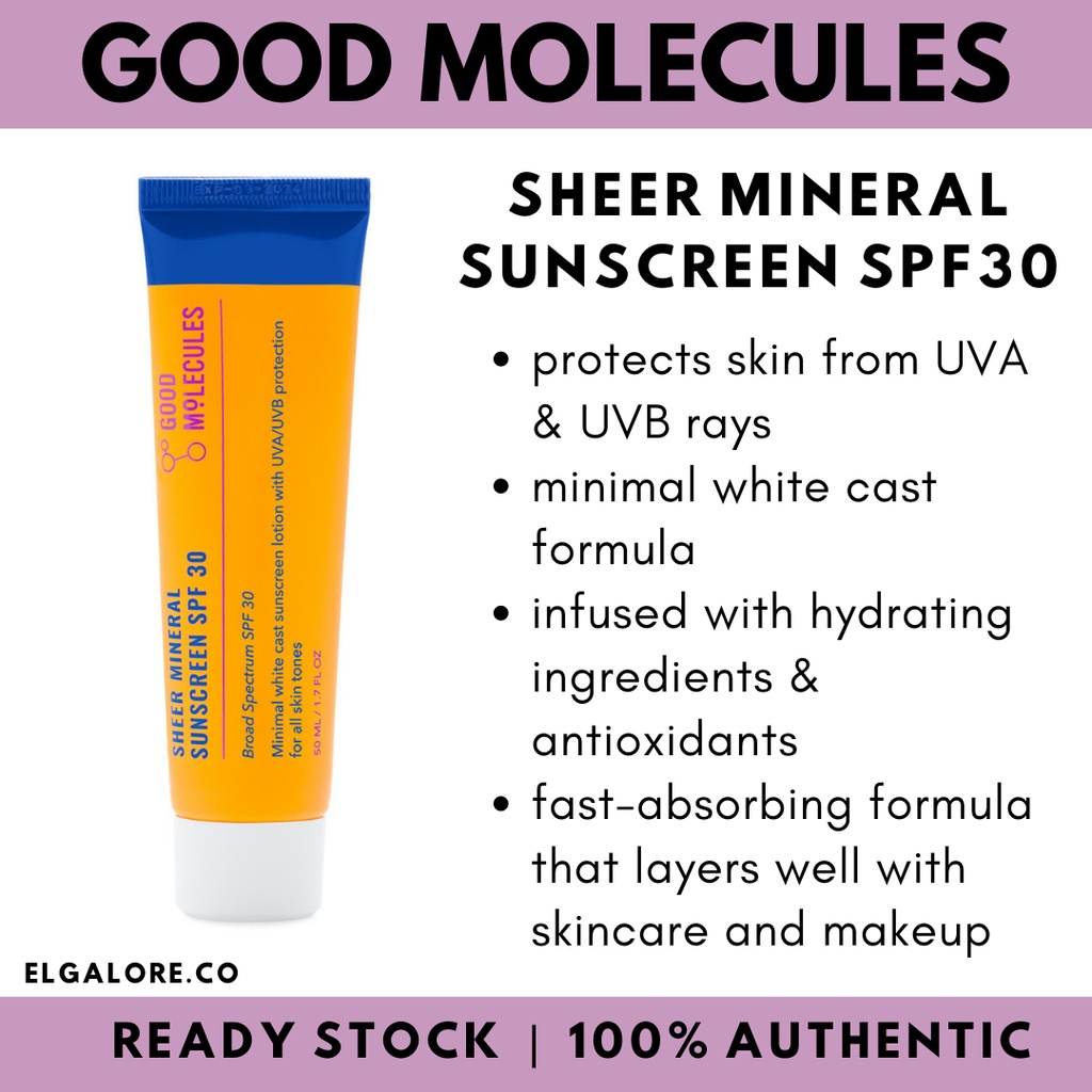 (READY STOCK) Good Molecules Sheer Mineral Sunscreen SPF30 | Shopee ...
