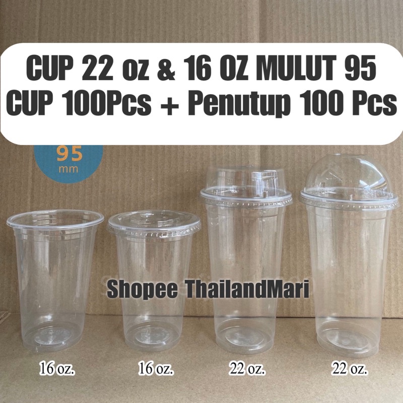 100PCS CUP 22 Oz & 16 oz MULUT95 (7PILIHAN PENUTUP) | Shopee Malaysia