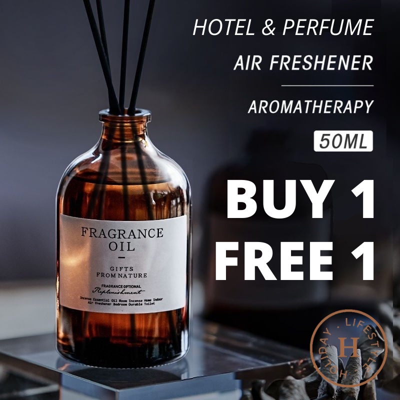 BUY 1 FREE 1 Premium Essential Oil Reed Diffuser Room Fragrance ...
