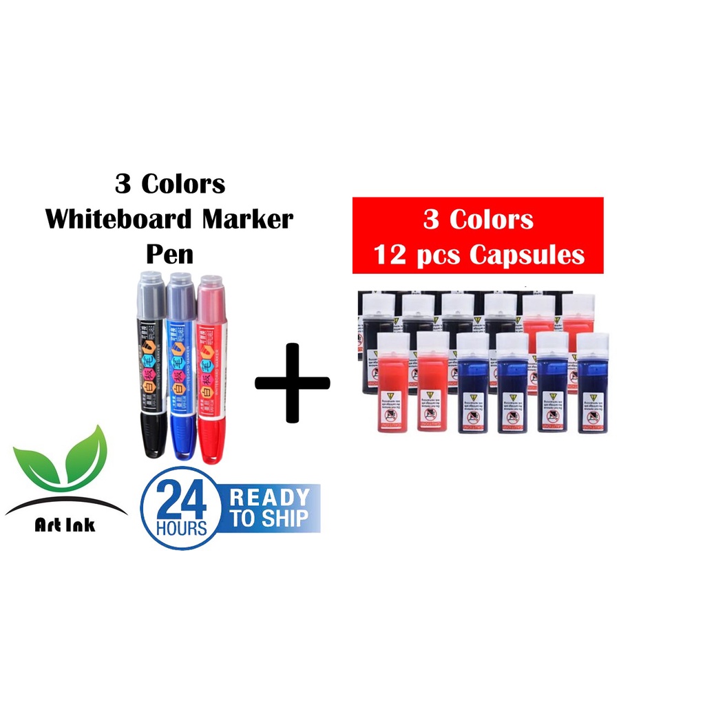[Ready Stock] Whiteboard Marker & Refill Capsules (12 pcs) | Shopee ...