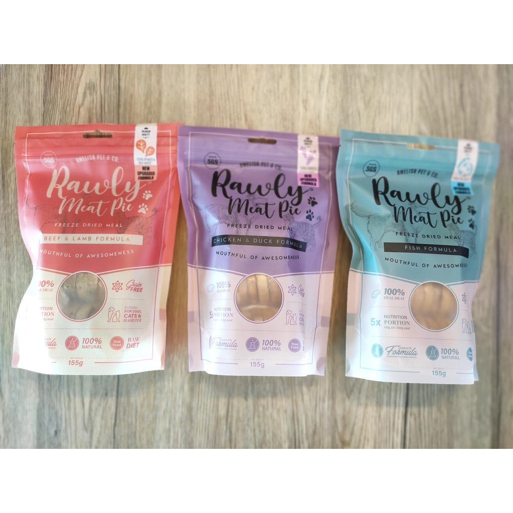 Amelisa Pet & Co. Rawly Meat Pie - Fish / Beef & Lamb / Chicken & Duck (Main Meal/ Pet Treats ...