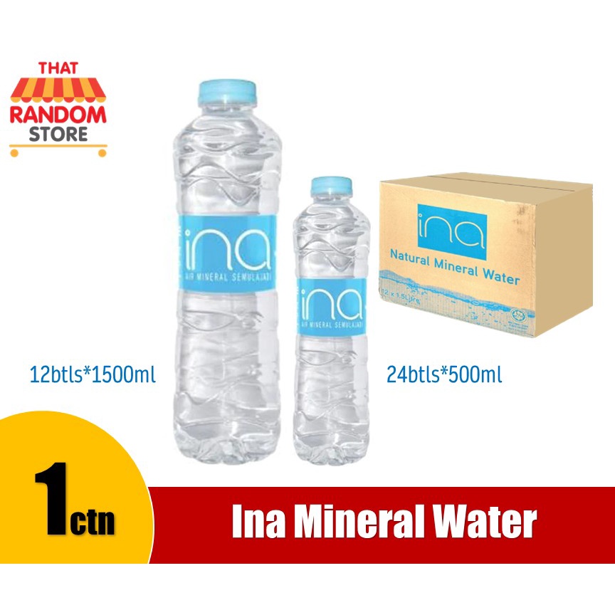 Ina Mineral Water Carton (24 x 500ml / 12 x 1500ml) | Shopee Malaysia