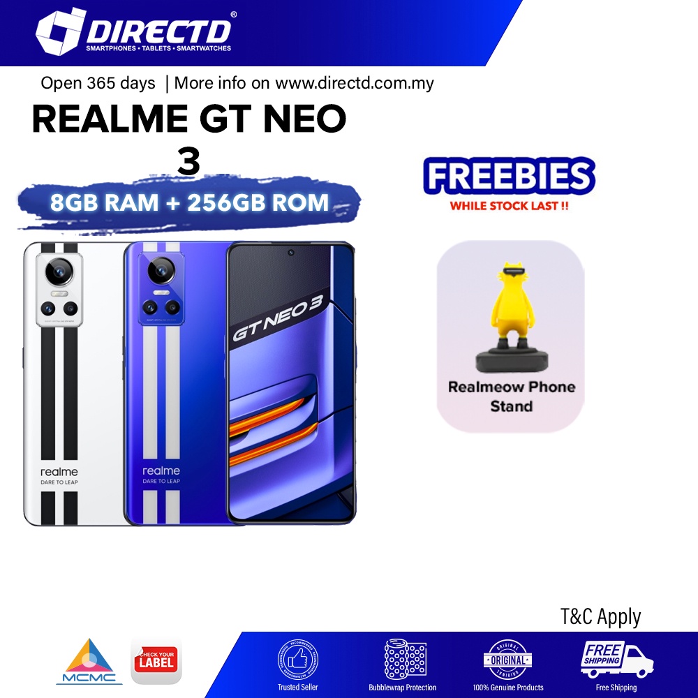 Realme Gt Neo 3 (8GB RAM/256GB ROM) + FREEBIES Realmeow Phone Holder ...