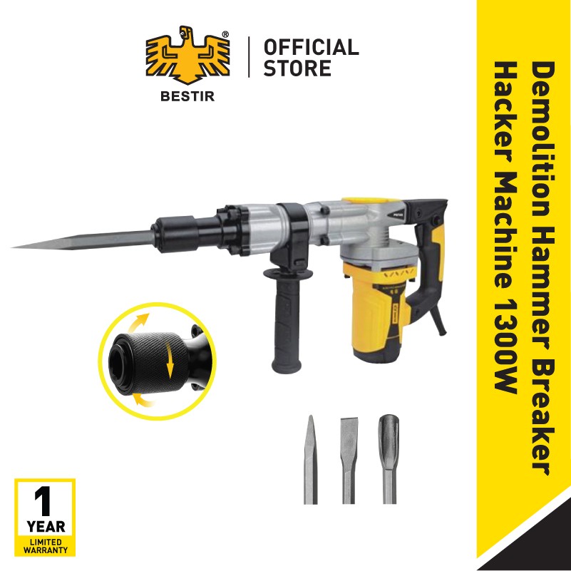 BESTIR | Demolition Hammer Breaker Hacker Machine 1300W | Mesin Pemecah ...