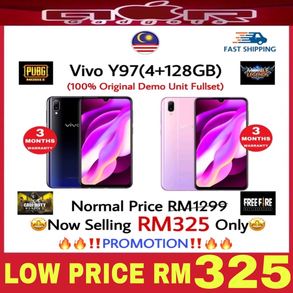 Vivo Y97 6.3Inch S-IPS Display 4+128GB Android 8.1 Helio P60 (12nm) Gaming Processor Smartphone ...