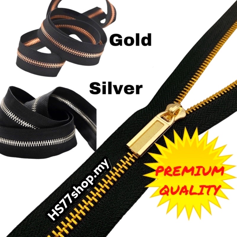 [Meter] #5 Metal Zipper/ zip besi Potong/ Zip Meter Gigi Besi DIY Zip ...