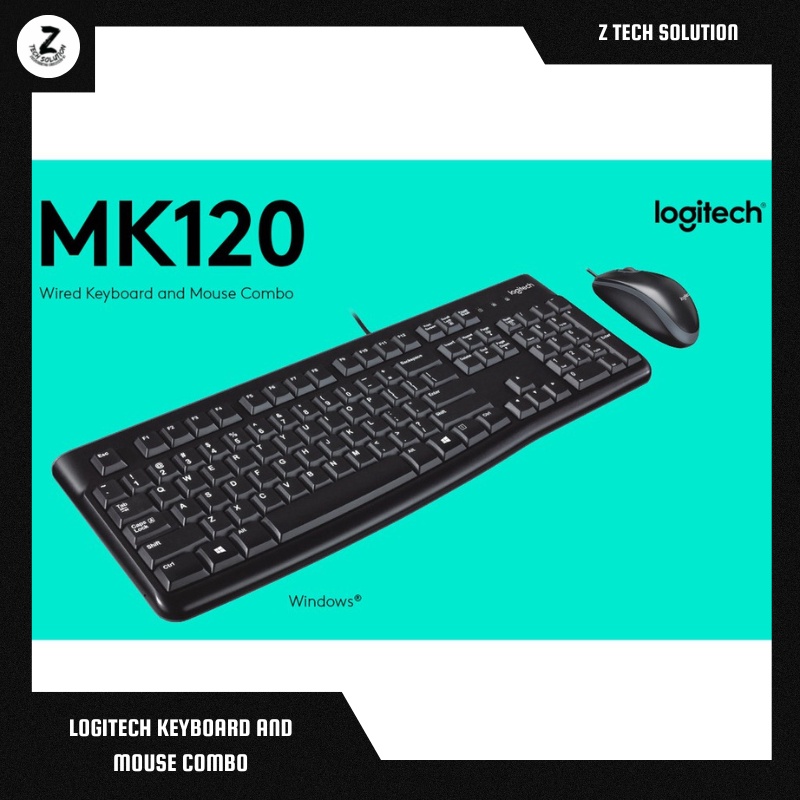 Logitech Wired Keyboard & Mouse Combo MK120 with Comfort for Either ...