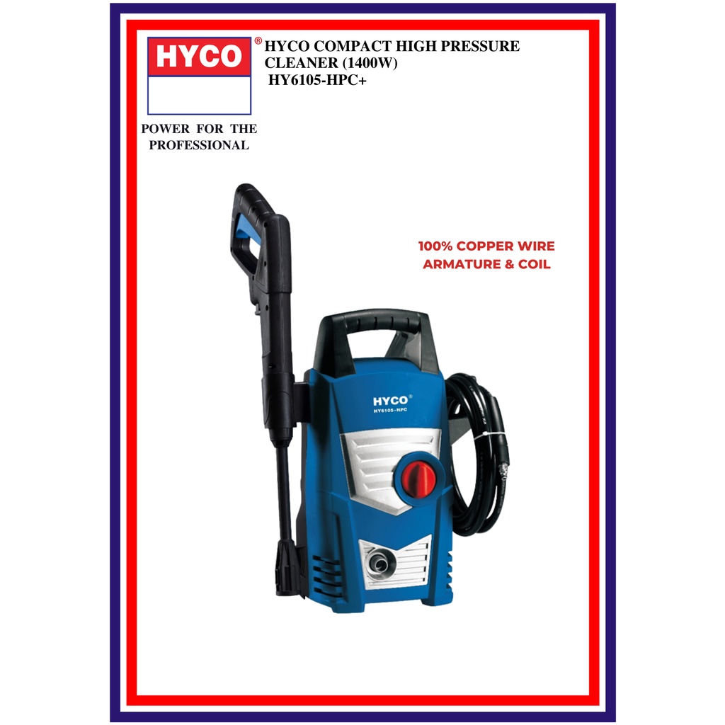 HYCO HY6105-HPC+ Compact High Pressure Cleaner (1400W) | Shopee Malaysia