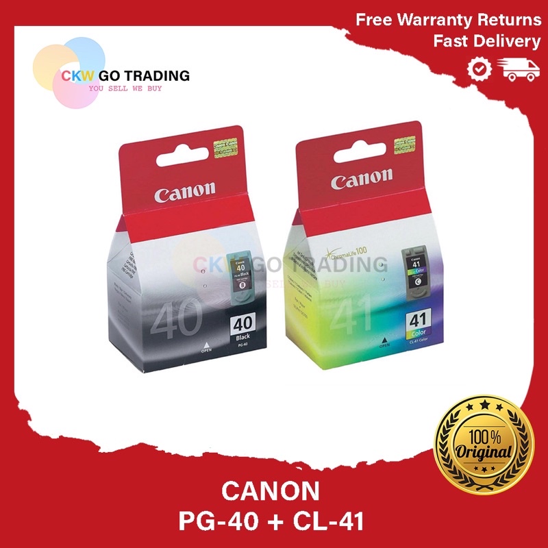 ORIGINAL CANON PG40 & CL41 NEW INK Canon ip1200/1600/1700/1880/1980 ...