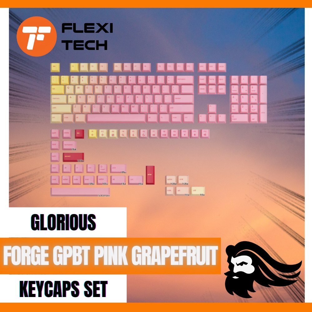 Flexi Tech GLORIOUS Forge GPBT Pink Grapefruit Keycaps Set 143 Cherry ...