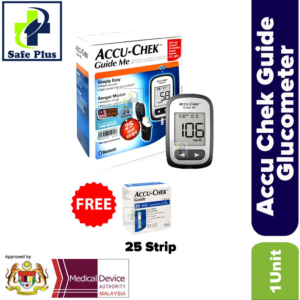 Accu-Chek Guide Me Blood Glucose Meter Glucometer Set / Test Strip ...