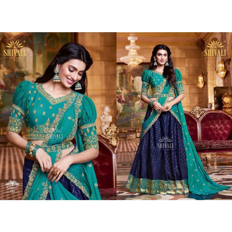 bawadi dhawani lehenga/ readymade lehenga with embroidery and stone ...