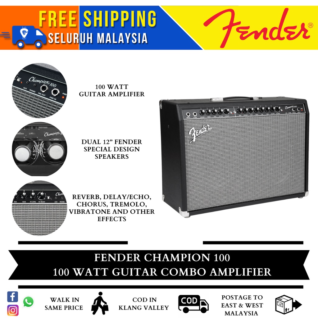 FENDER Champion 100G Guitar Combo Amplifier (100watts) 100w amplifier ...