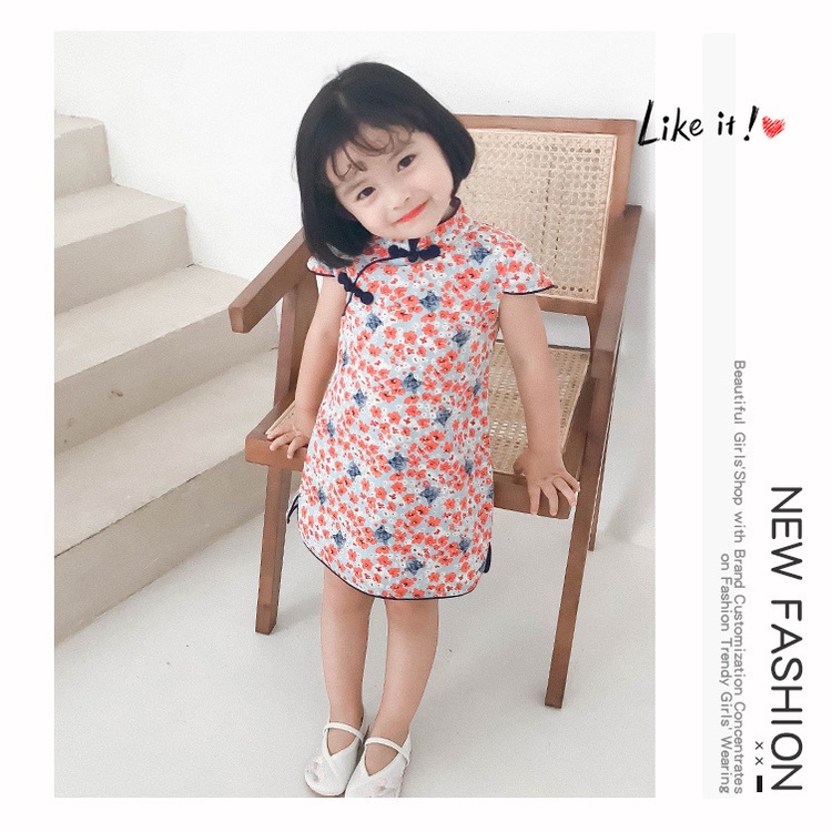 Kids Girls Cheongsam Dress Chinese Traditional Clothing Summer Series ...