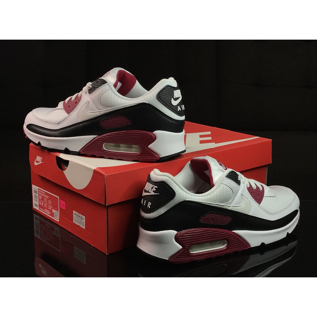 Original 100% Nike Air Max 90 white meroon UK9 (28cm) | Shopee Malaysia