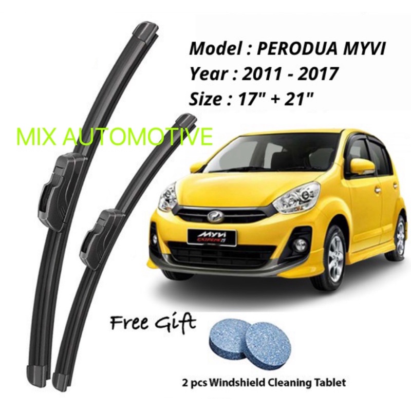 PERODUA MYVI LAGI BEST JAPAN TECHNOLOGY WIPER BLADE SET 17'' / 21'' FREE WINDSHIELD CLEANING 2 ...