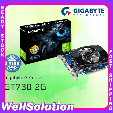 GIGABYTE GT730 2GB DDR3 GV-N730D3-2GI PC Desktop Graphics Card | Shopee ...