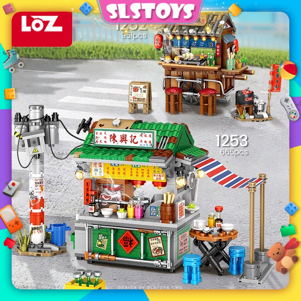 LOZ IDEAS Mini Block 1252 / 1253 Japanese Hong Kong Style Food Stall ...
