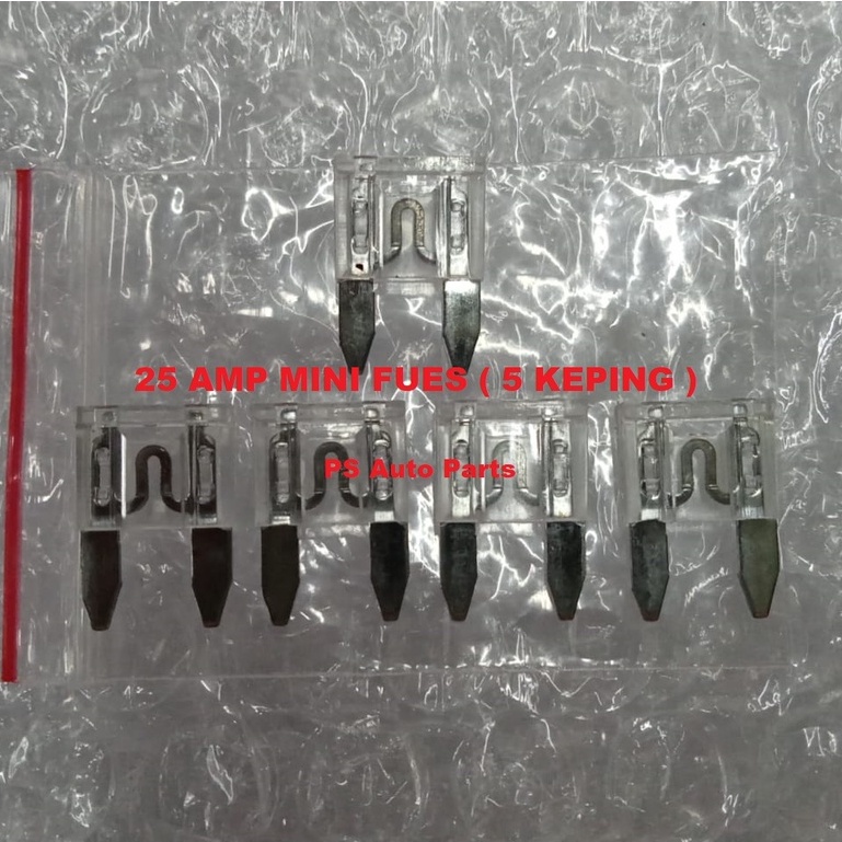 Car Fuse Blade Mini Plug in Fuse 25A - 5 Unit Mini Plug In Fuse - White ...