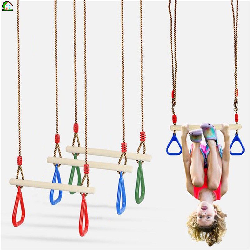 Kids Fitness Toys Adults Children Rings Swing Playground Flying Gym ...