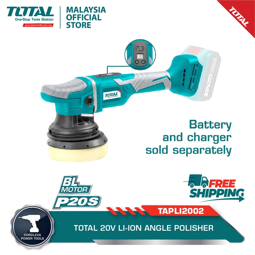 TOTAL P20S 20V LI-ION ANGLE POLISHER TAPLI2002 | Shopee Malaysia