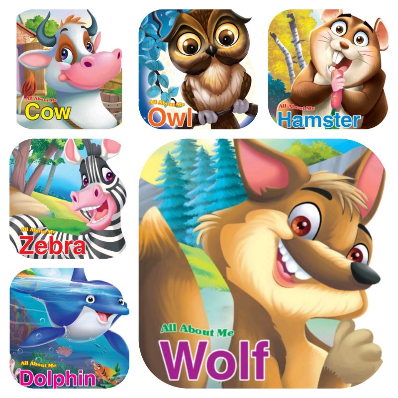 All about me animal - Cow Owl Hamster Zebra Dolphin Wolf buku berwarna ...