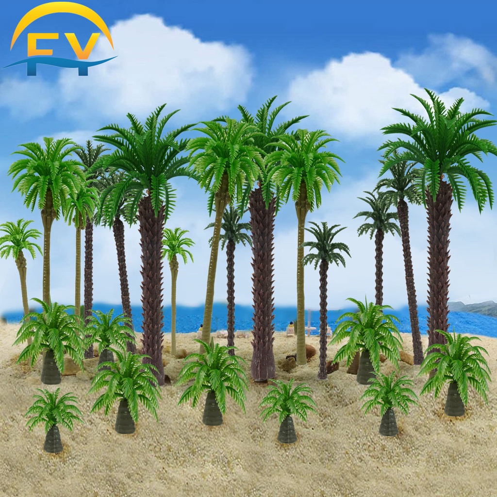 FY Artificial Model Tree Diorama Palm Tree Coconut Tree Miniature Train ...