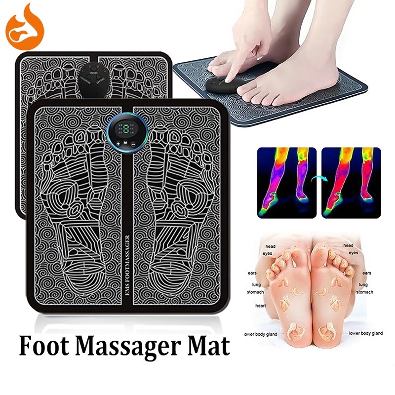 Portable Pengurut Kaki Ems Foot Massage Pad Feet Simulator Patch Koyok 9863